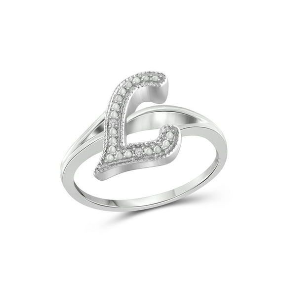 JewelersClub Accent White Diamond Initial Letter Ring for Women ...