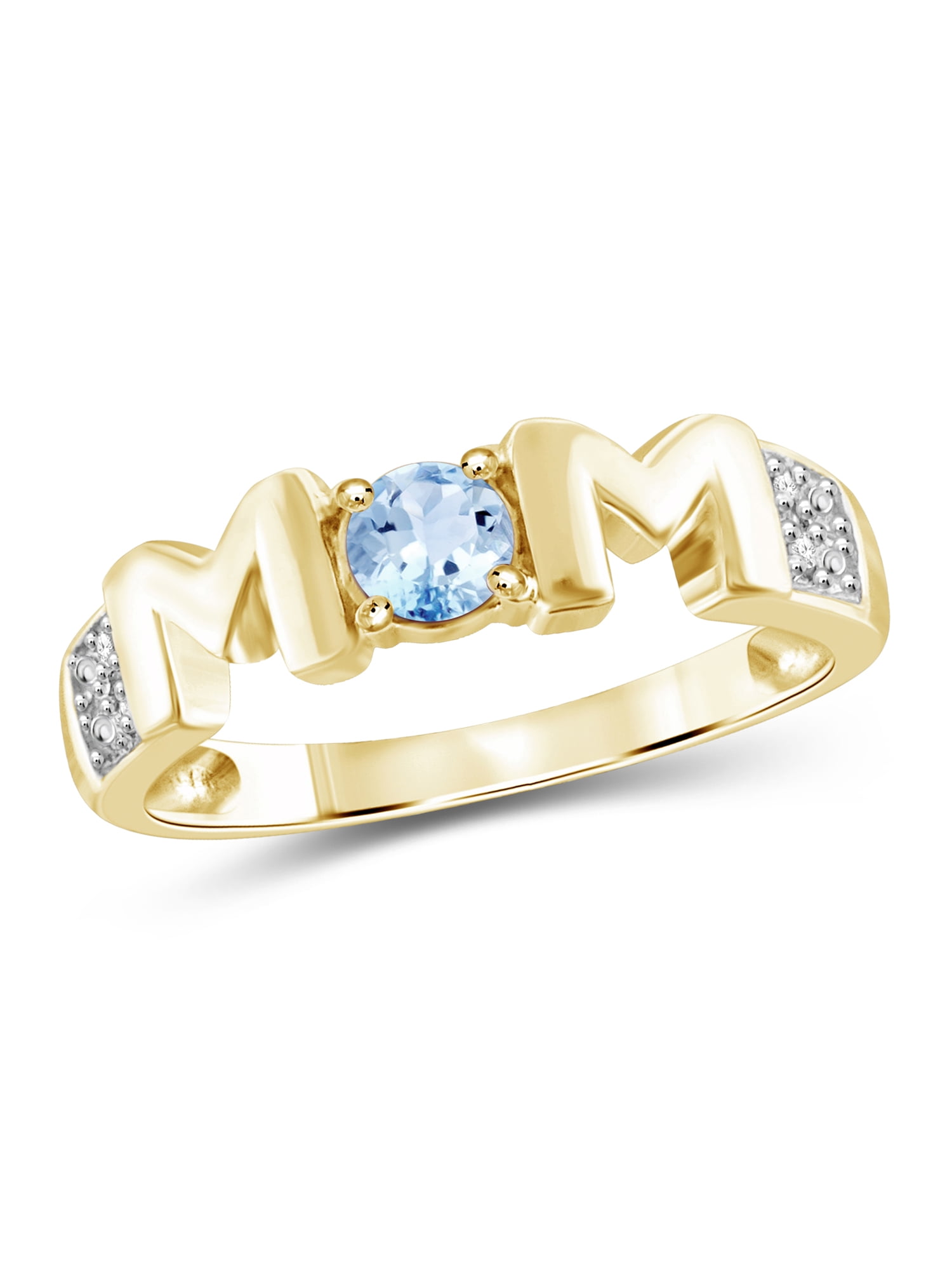 JewelersClub Mothers Ring Birthstone Rings for Women – Thoughtful Mom Ring Design with White ...