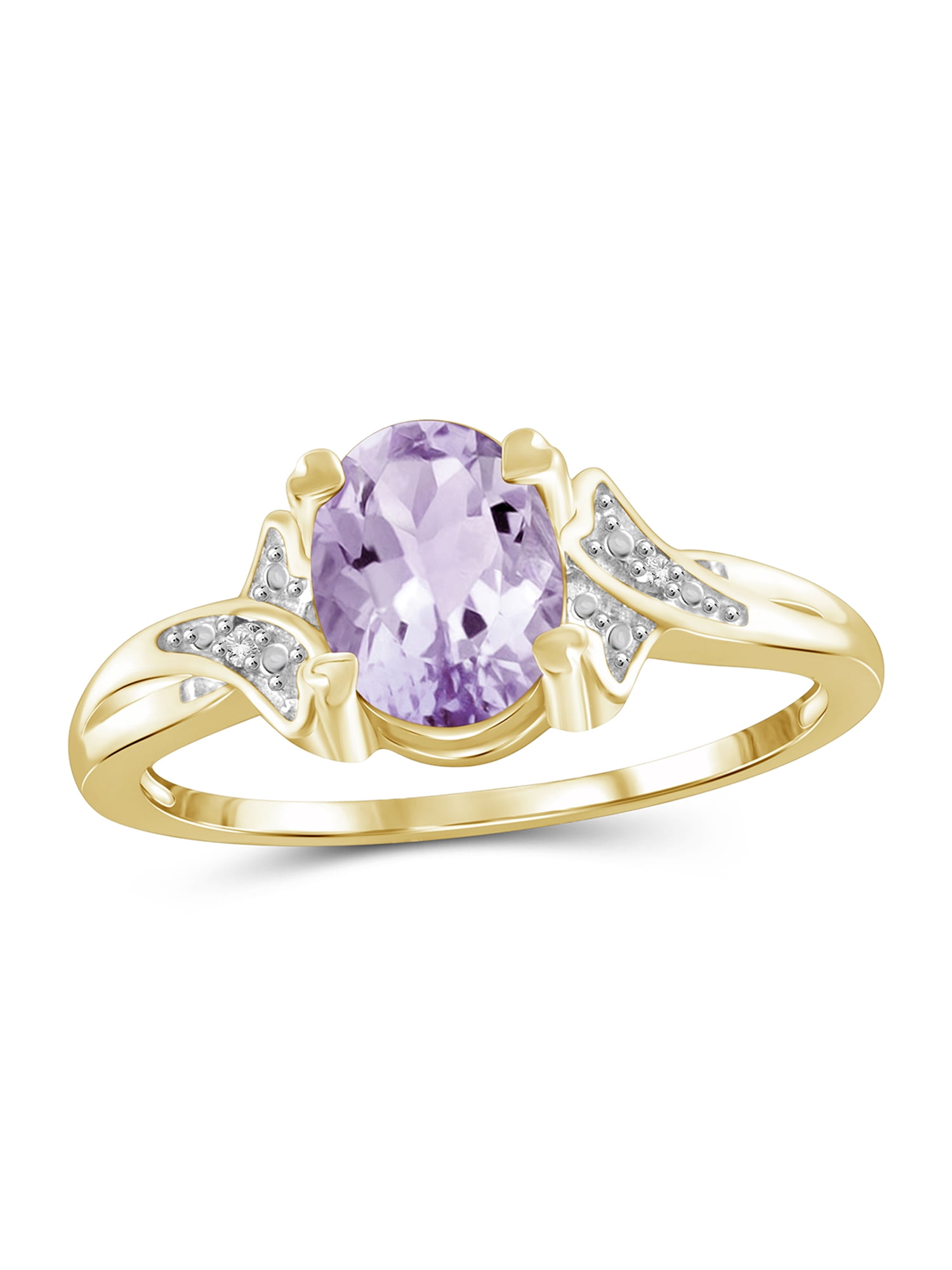 JewelersClub Pink Amethyst Ring Birthstone Jewelry – 1.00 Carat Pink ...