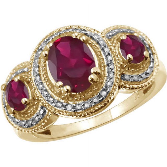 JewelersClub Ruby Ring Birthstone Jewelry – 2.30 Carat Ruby 14K Gold Plated Silver Ring Jewelry ...