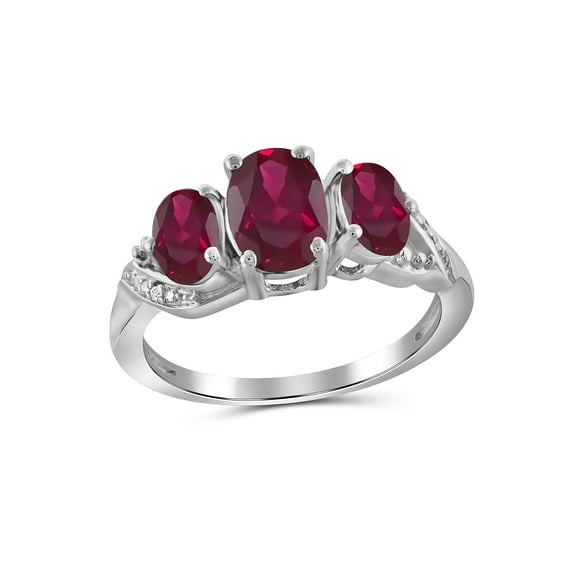 JewelersClub Ruby Ring Birthstone Jewelry – 2.75 Carat Ruby 0.925 Sterling Silver Ring Jewelry ...