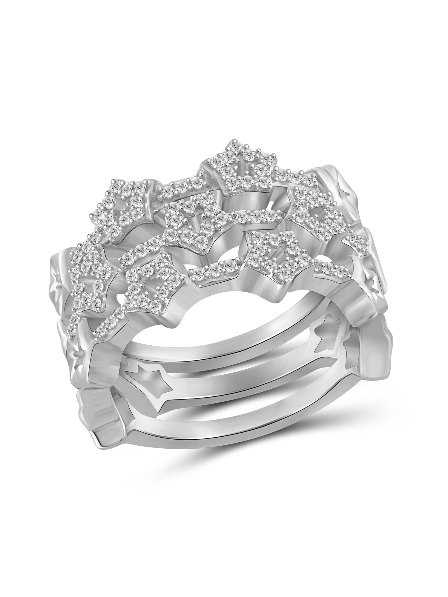 JewelersClub Stackable Diamond Rings for Women – 1/3 Carat White ...