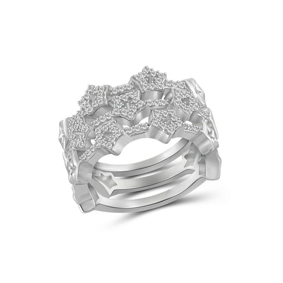 JewelersClub Stackable Diamond Rings for Women – 1/3 Carat White ...