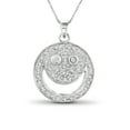 JewelersClub White Diamond Accent Sterling Silver Smile face Pendant ...