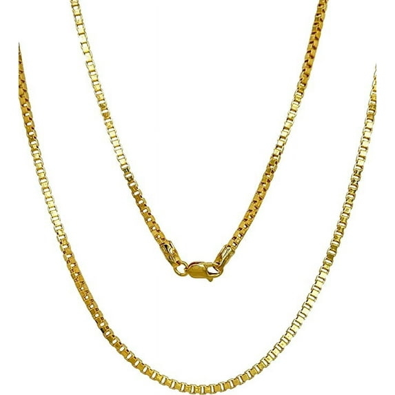 Jewelheart 10K Real Gold Box Chain 1mm 1.5mm Diamond Cut Link Necklace ...
