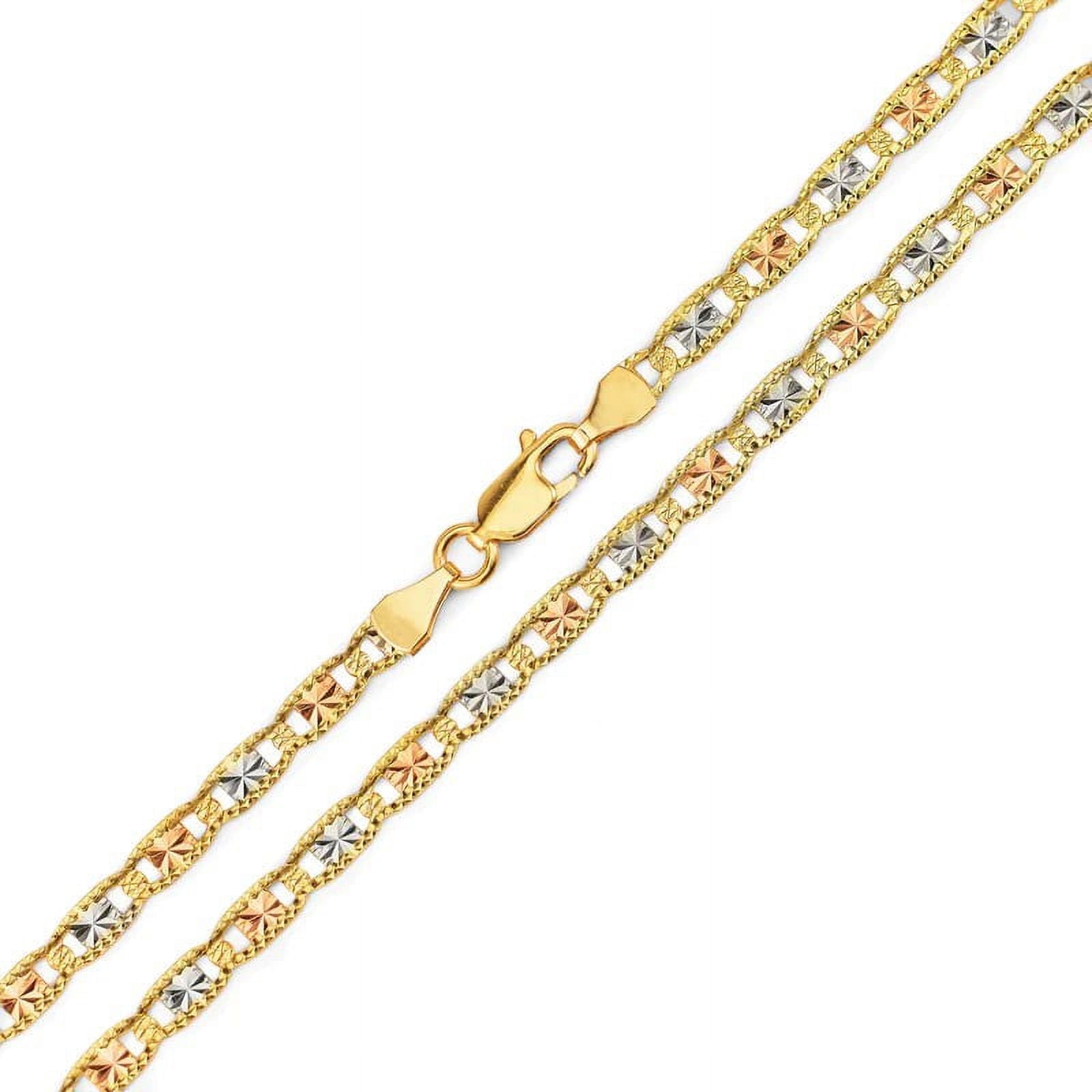 Jewelheart 10K Tricolor Solid Gold Valentino Chain 2.6mm Dainty Star ...