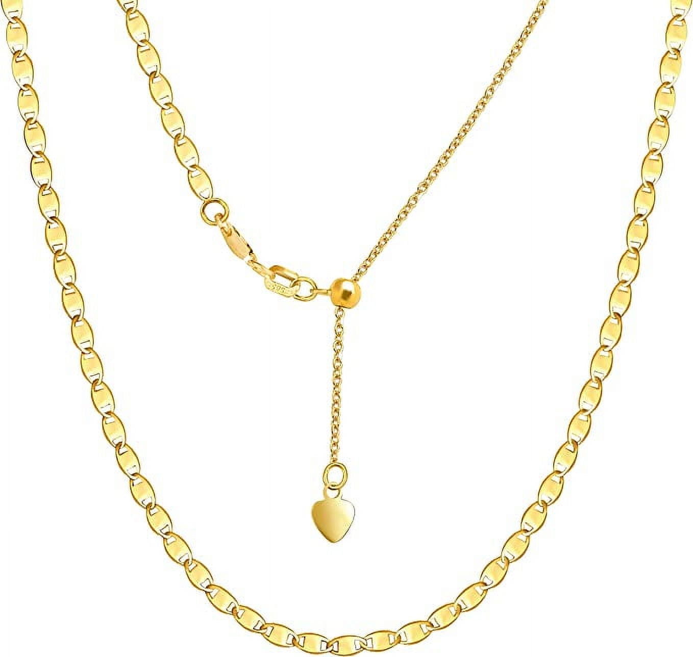 Jewelheart 14K Solid Gold Valentino Chain For Women, Dainty 2.2mm ...