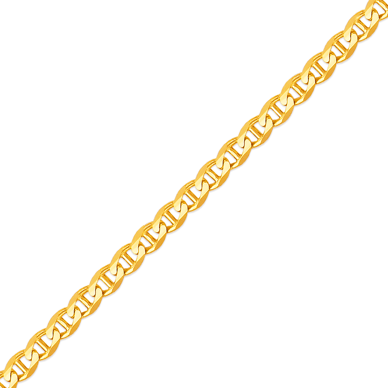 Jewelheart 14K Yellow Solid Gold Mariner Chain 3.1mm Thick Anchor Link ...