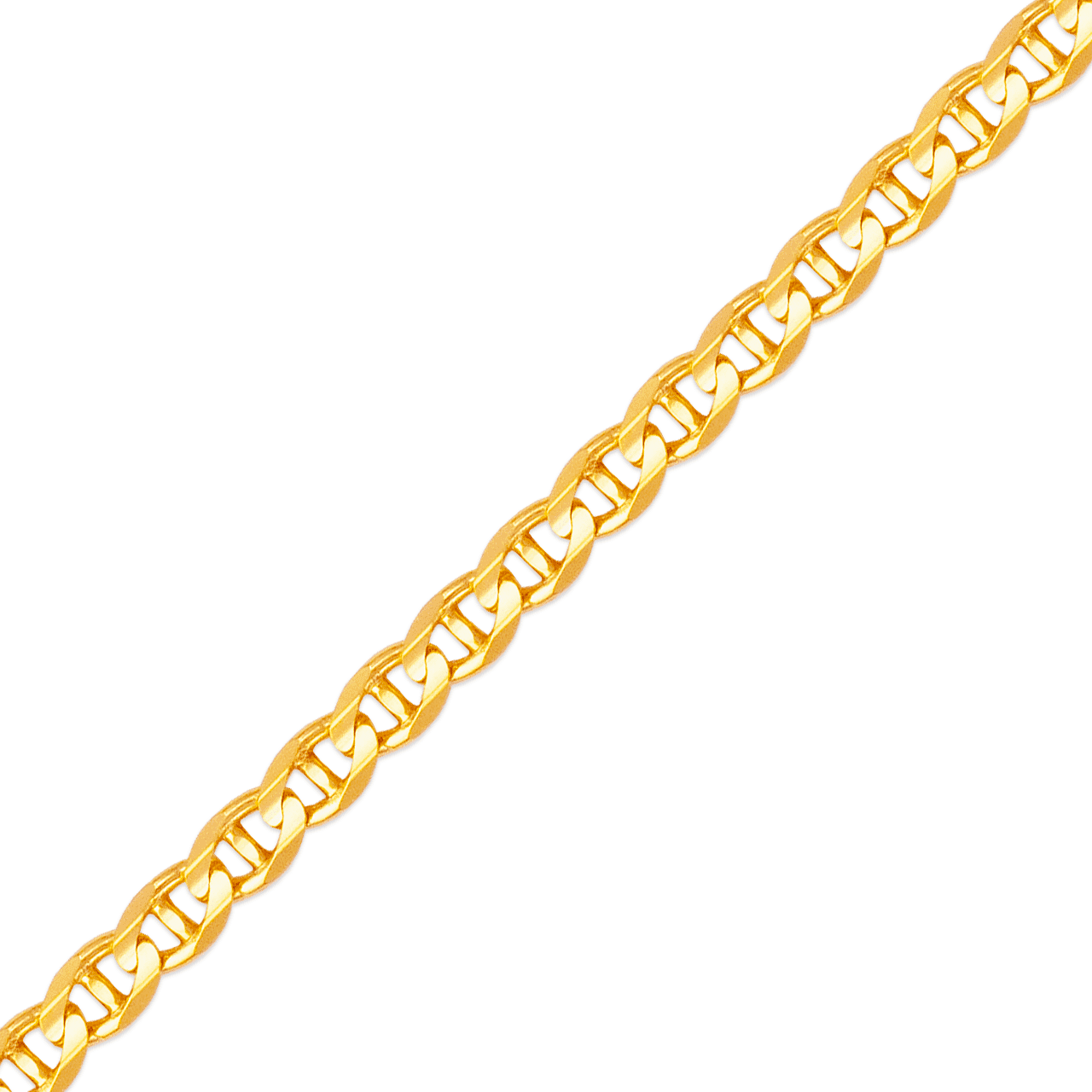 Jewelheart 14K Yellow Solid Gold Mariner Chain 4mm Thick Anchor Link ...