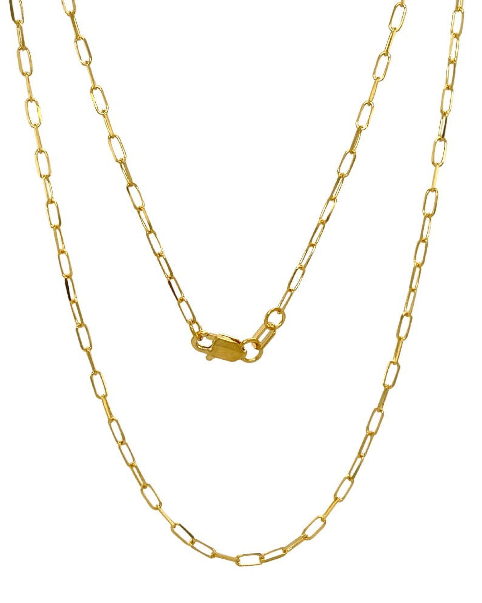 Jewelheart 14K Yellow White Solid Gold Dainty Paperclip Chain 1.7mm ...