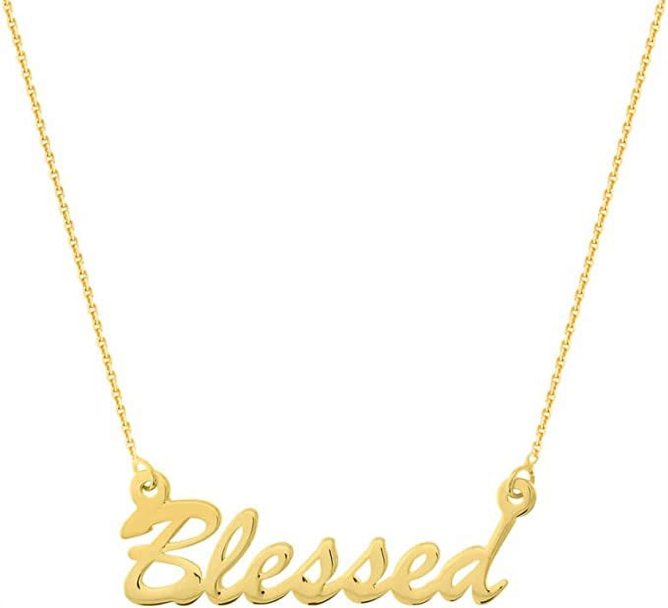 Jewelheart Blessed Pendant Necklace 14K Solid Yellow Gold Religious Necklace Women, Dainty Real ...