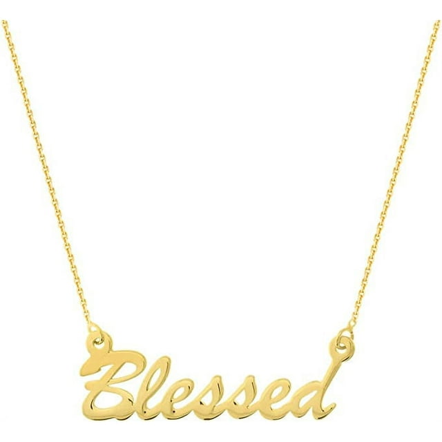Jewelheart Blessed Pendant Necklace 14K Solid Yellow Gold Religious ...