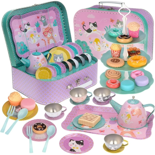 Jewelkeeper 42 Piece Children's Tea Party Play Set with Serving Cups ...
