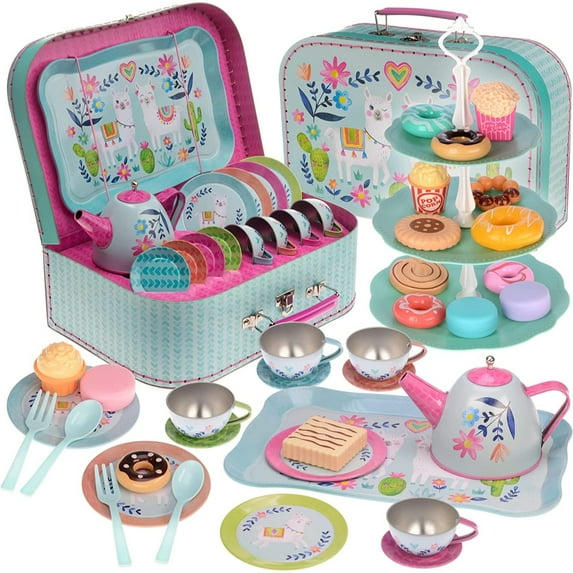 Jewelkeeper 42 Piece Tea Party Set for Little Girls Gift Pretend Kids ...