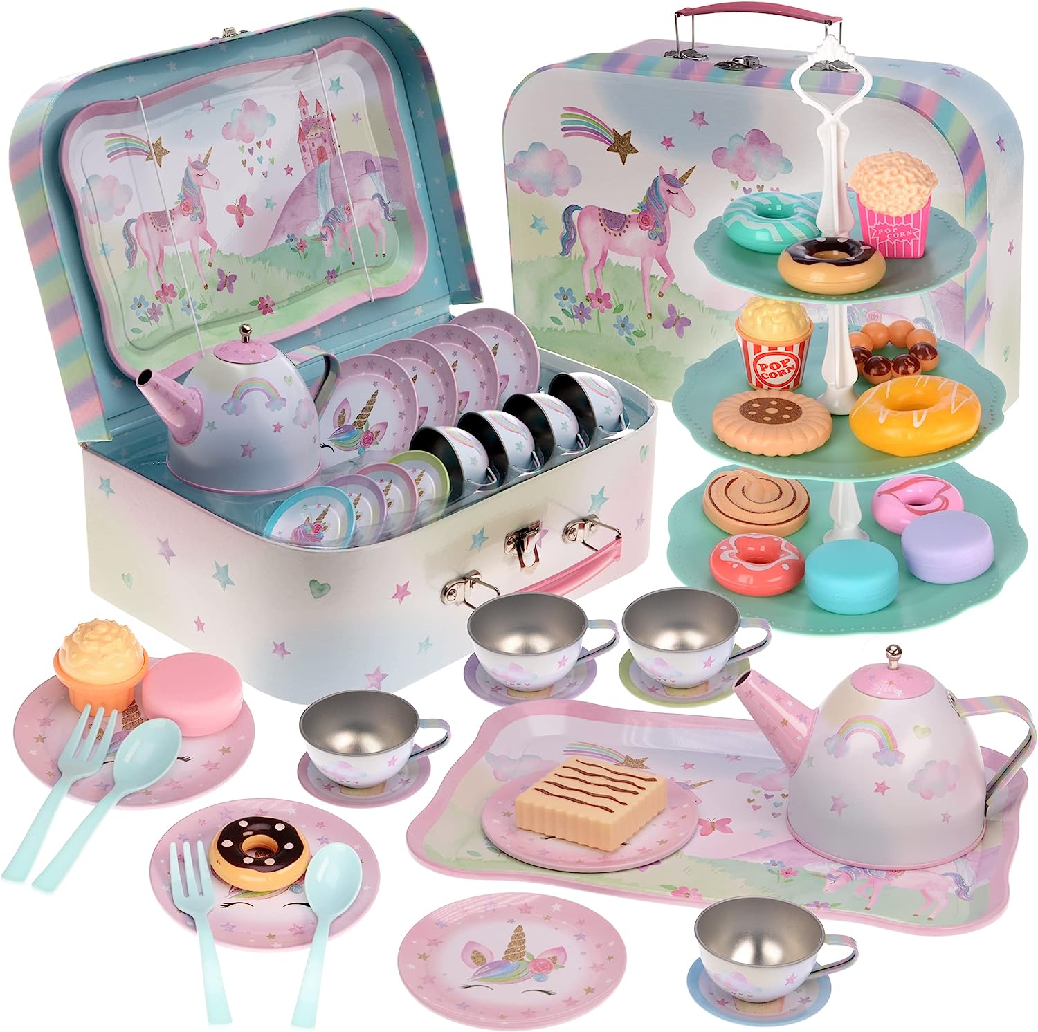 Style-Carry Kids Tea Set for Little Girls, Princess Tea Party Set for ...