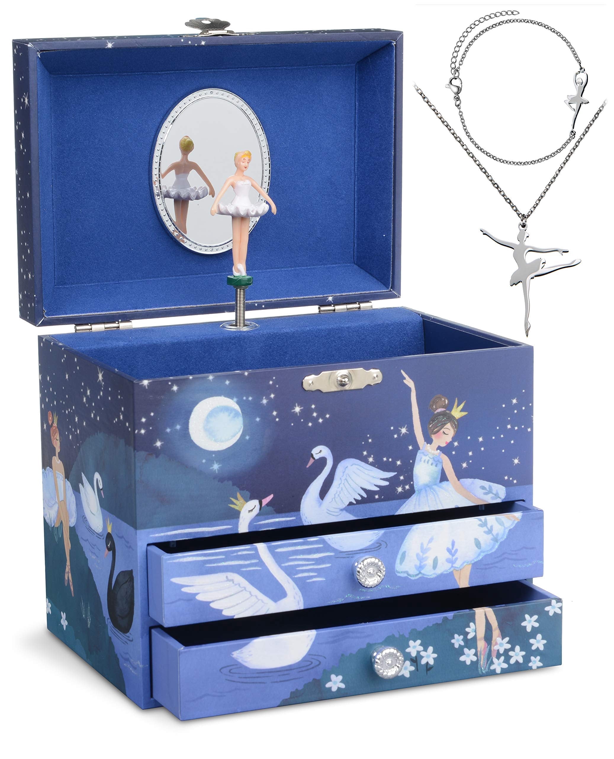 Jewelkeeper Kids Ballerina Music Box & Jewelry Set - 3 Dancing Gifts ...
