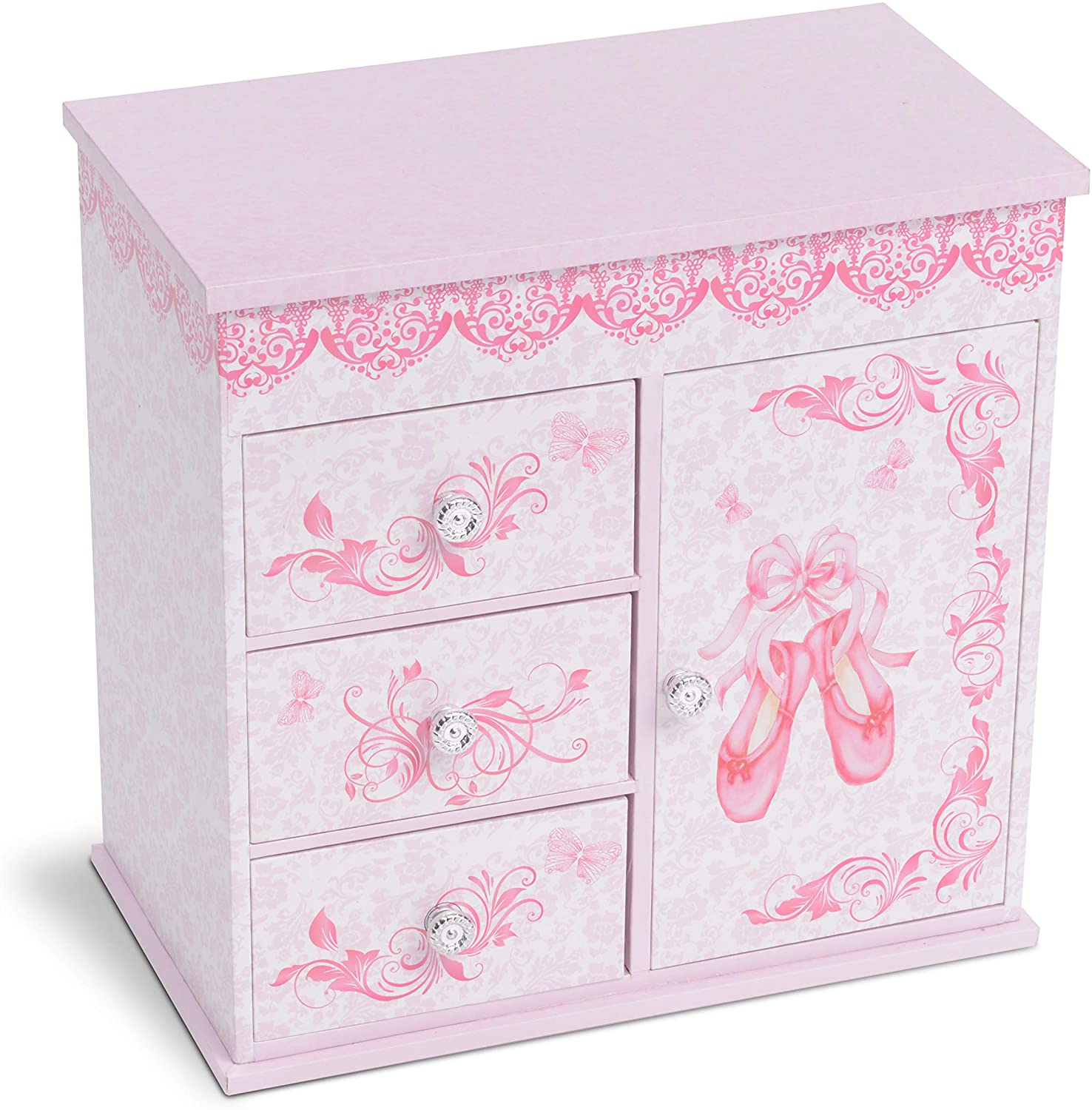 Gorgeous 36 Note Spring Roses Inlay Musical Jewelry Box with Lock and ...