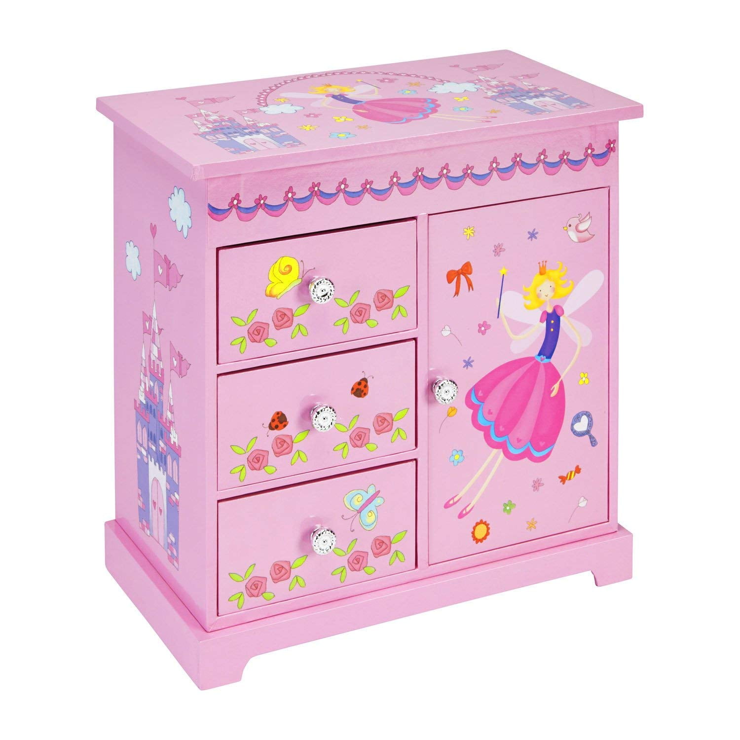 Jewelkeeper Fairy Castle Music Box 3 Pullout Drawers with Waltz The ...
