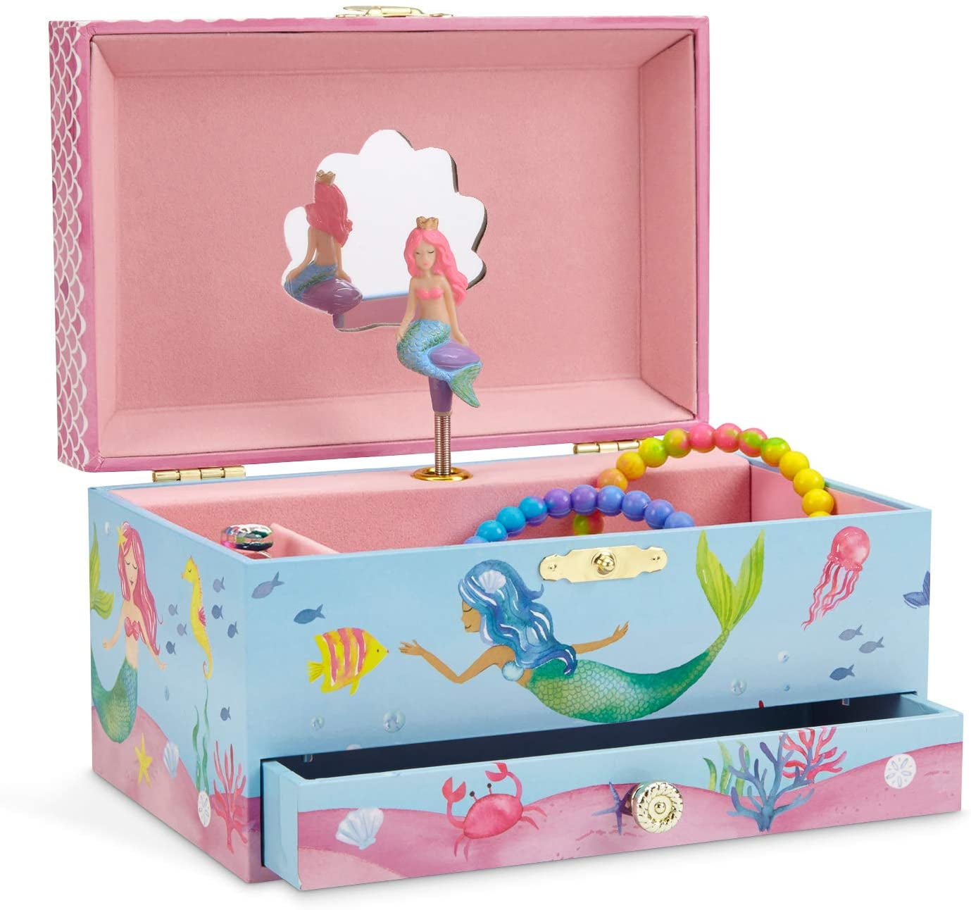 Jewelkeeper Mermaid Musical Jewelry Box for Girls, Underwater Design ...