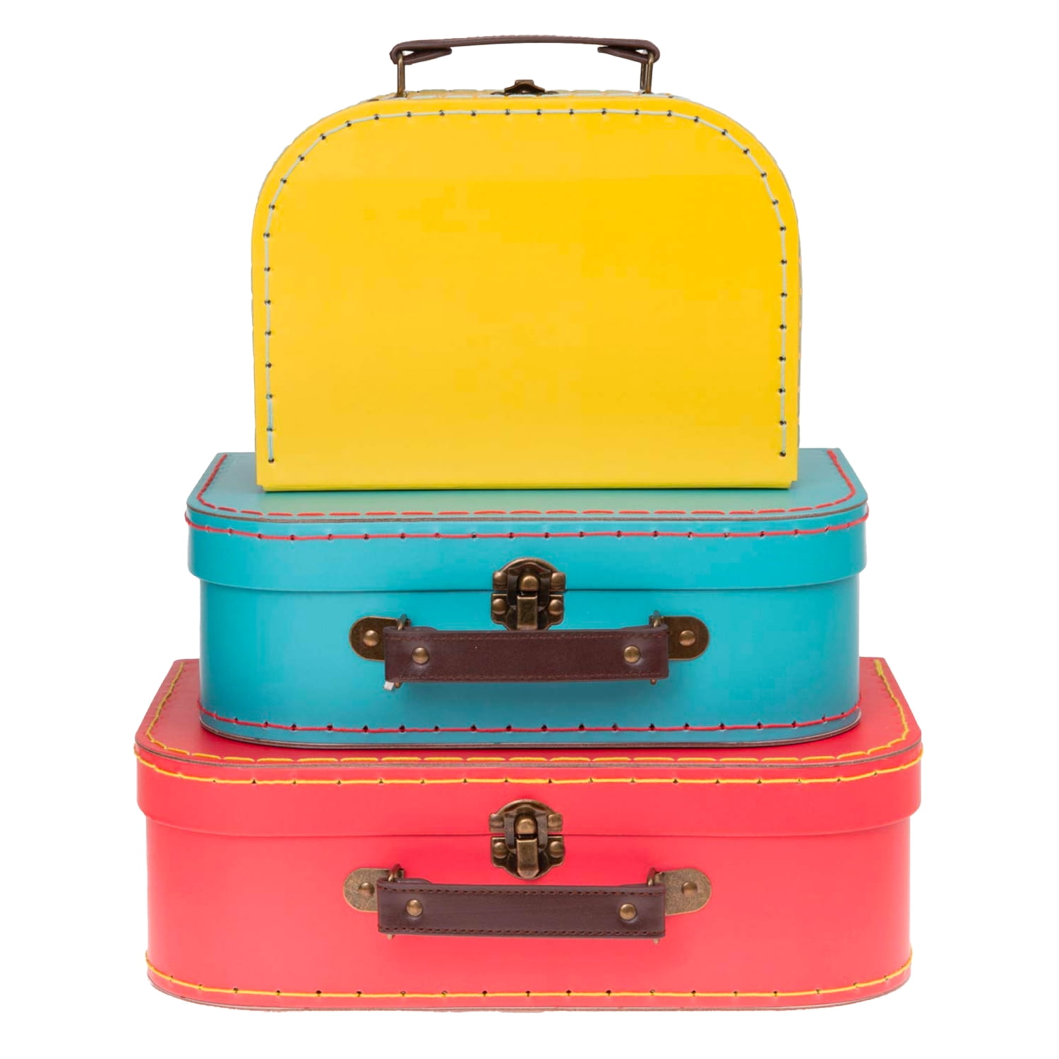 Jewelkeeper Multi-Colored Paperboard Suitcases, Decorative Nesting ...