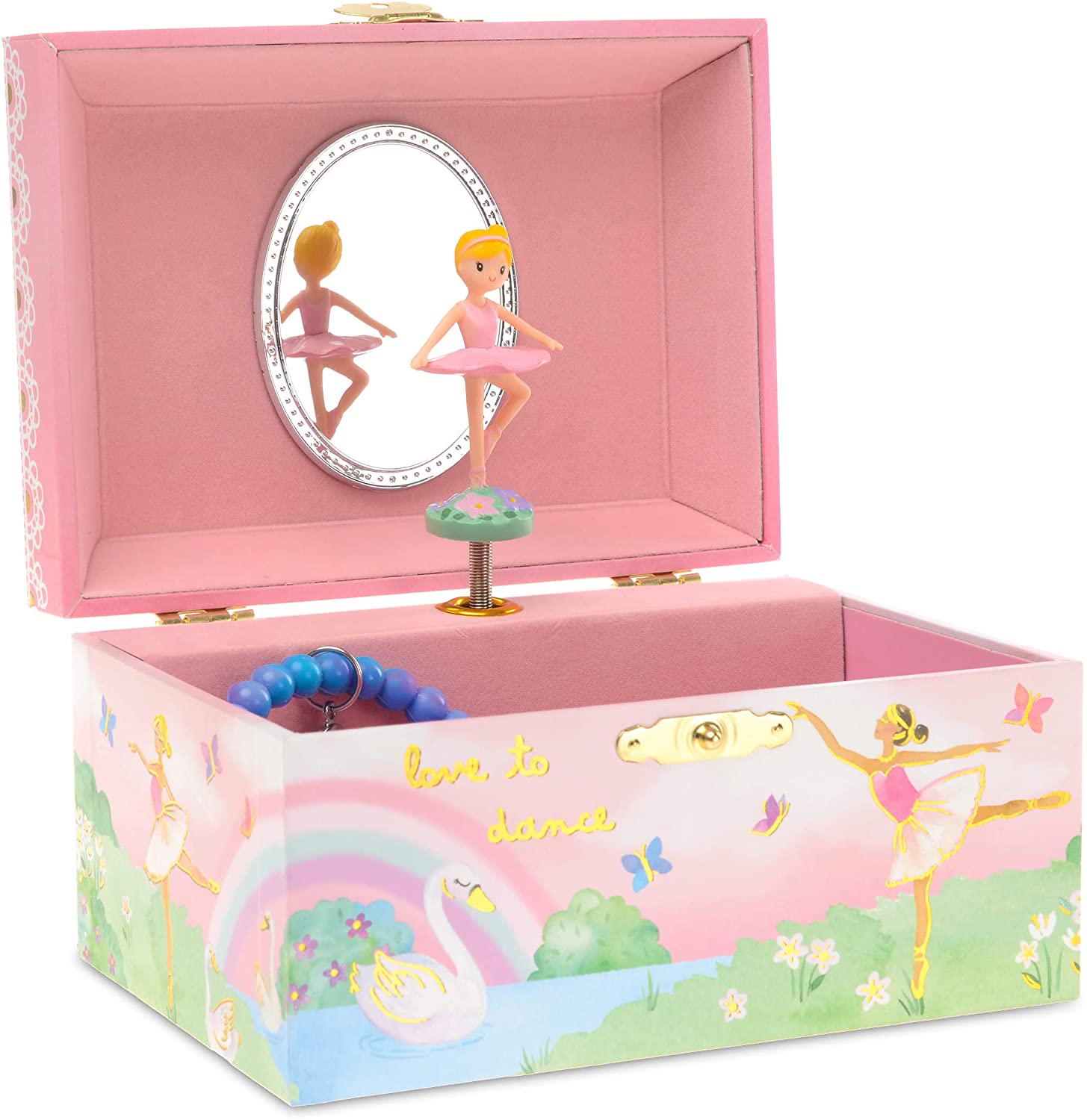 Jewelkeeper Ballerina Musical Jewelry Box with Drawers - White/Purple ...