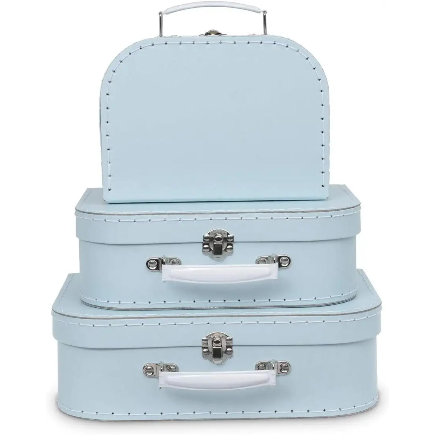 Jewelkeeper Vintage Suitcases, Set of 3 Recycled Cardboard Storage ...