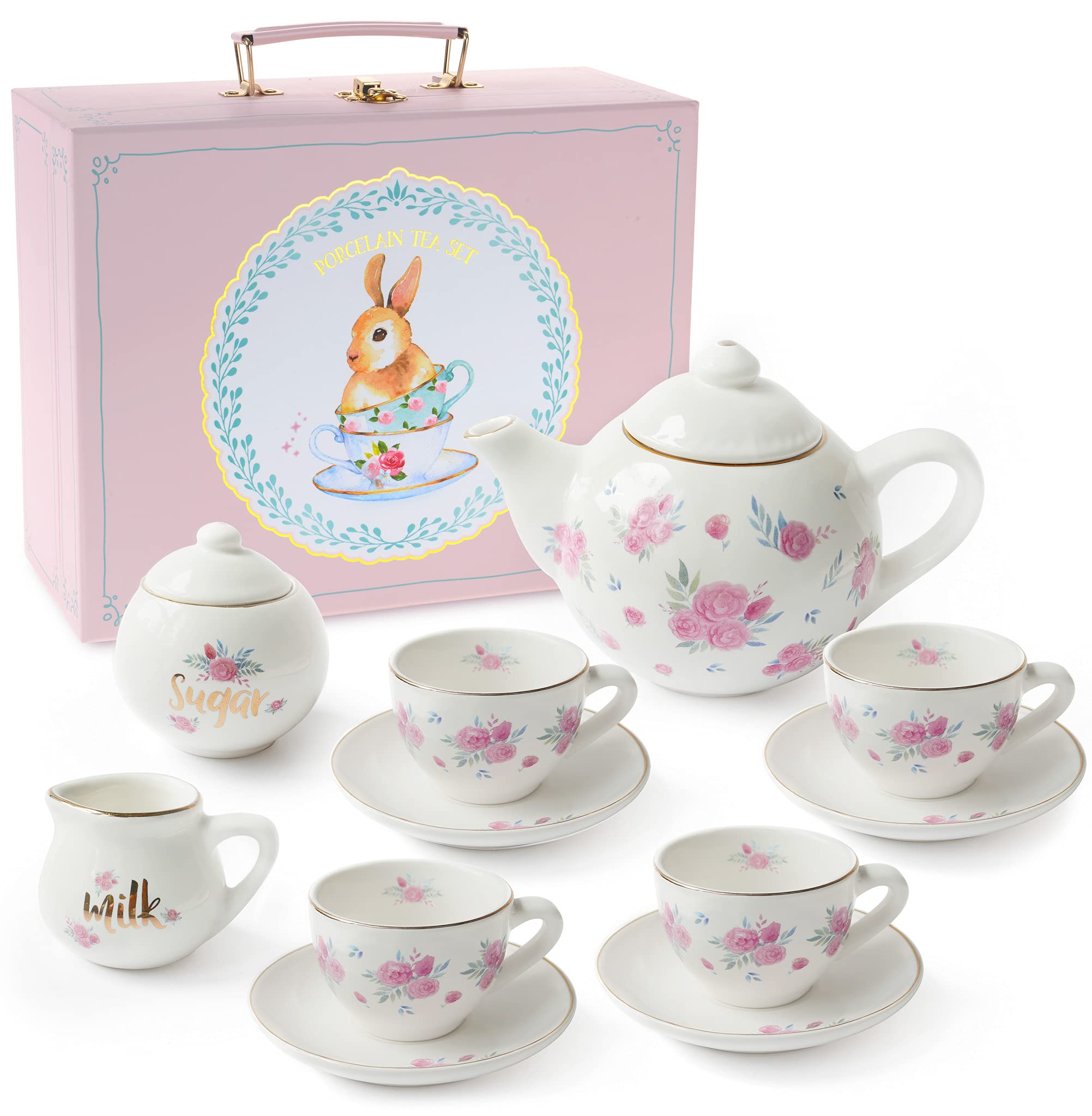 Pinky Up Addison Champagne Dots Tea for One Set - Walmart.com