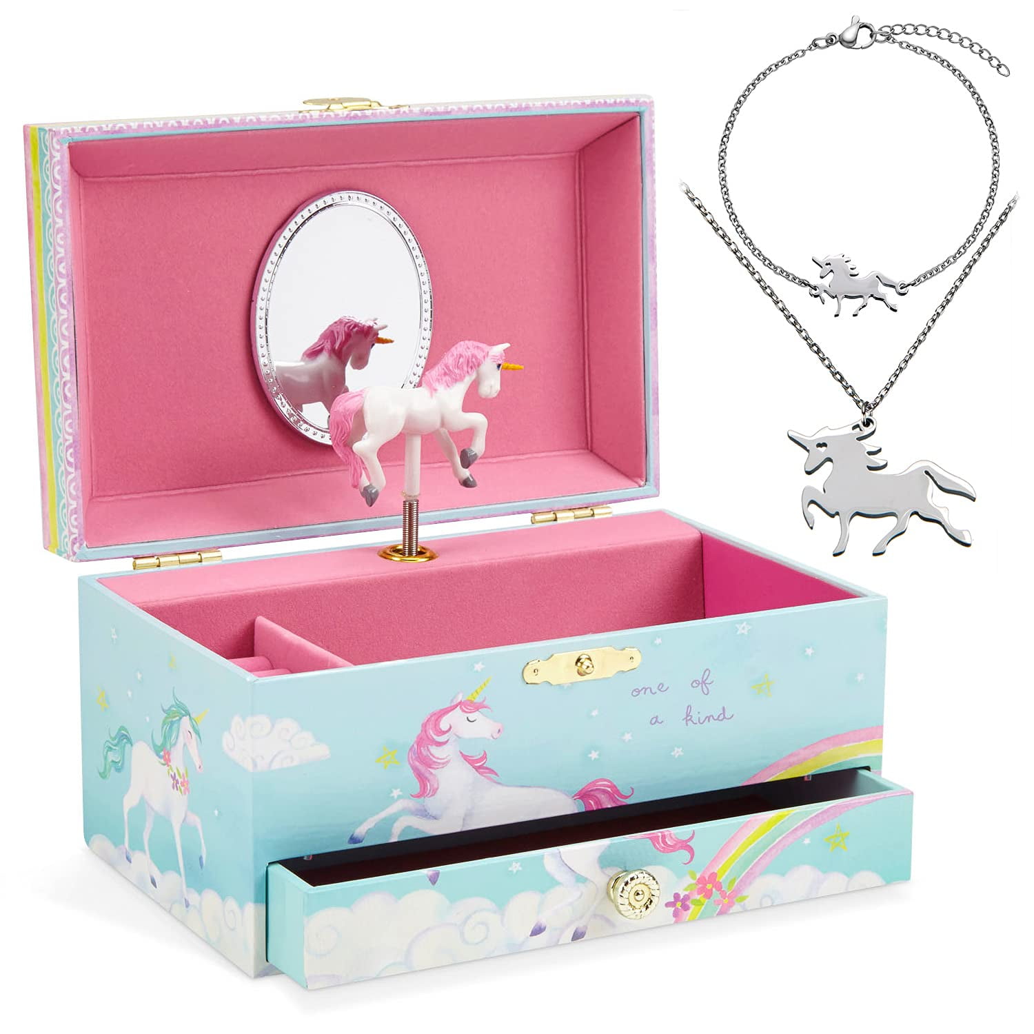 Jewelkeeper Unicorn Music Box & Jewelry Set - 3 Pack Gifts for Girls ...