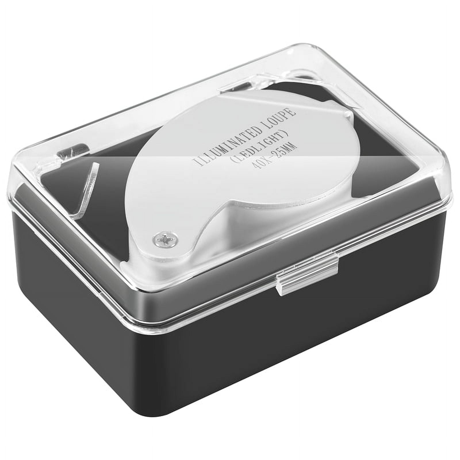 Jewellers Lens Glass Loupe 40X 25mm Eye Magnifier 2 LEDs Lights ...