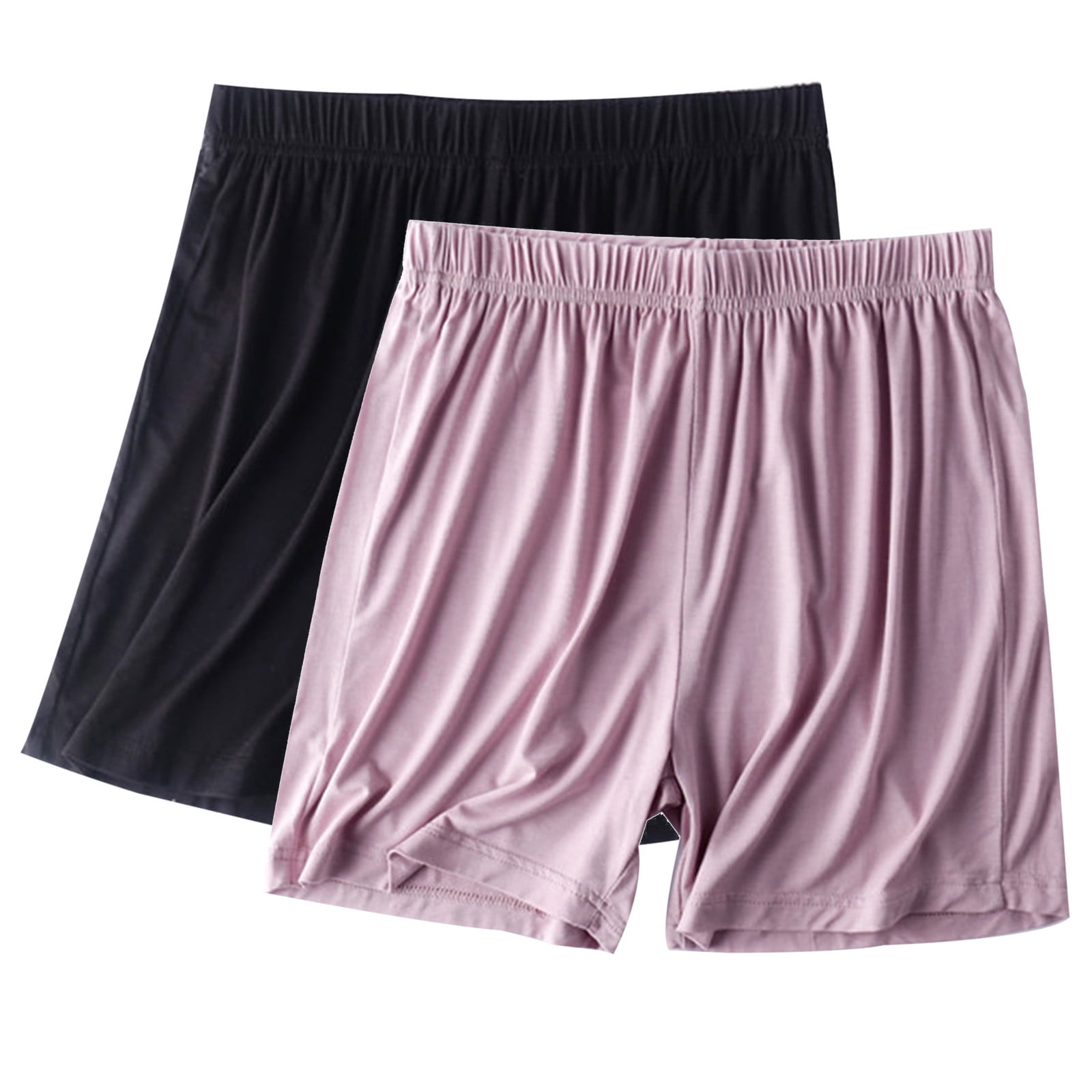 Jewelreauty 2 Pack Sleep Shorts for Women Plus Size Elastic Waist ...