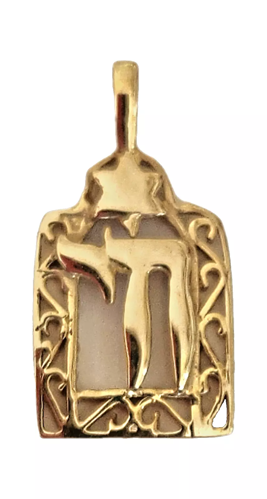Jewelry 14K Gold " Chai " Pendant Filigree Design Star of David 10mm x ...