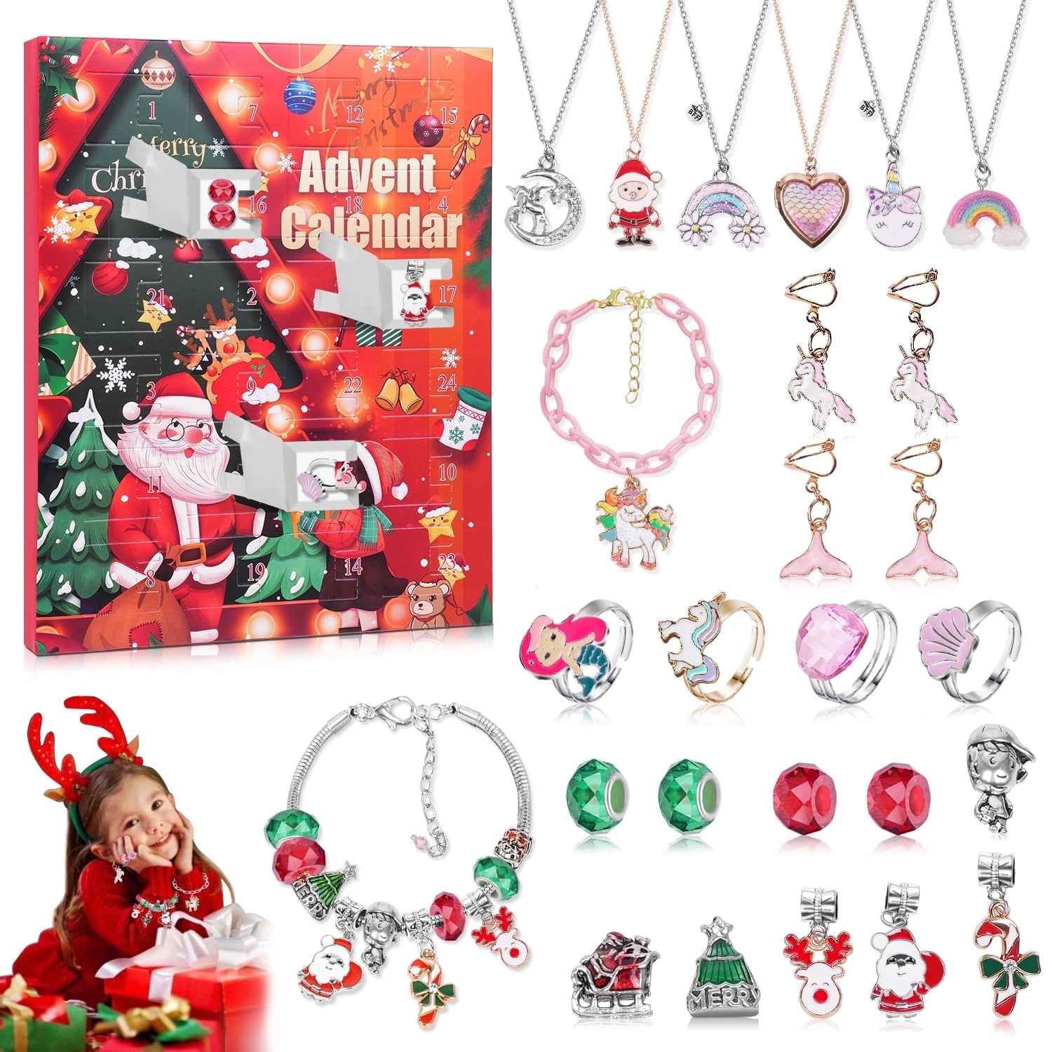 Christmas Jewelry Advent Calendar 2025 for Girls, 24 Days Christmas ...