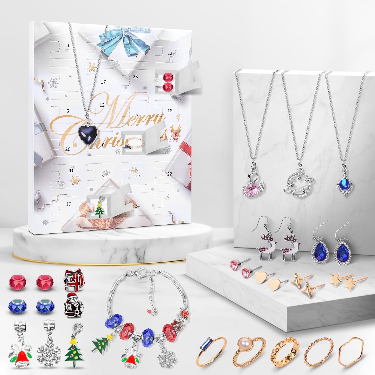 Christmas Jewelry Advent Calendar 2025 for Women, 24 Days Christmas ...