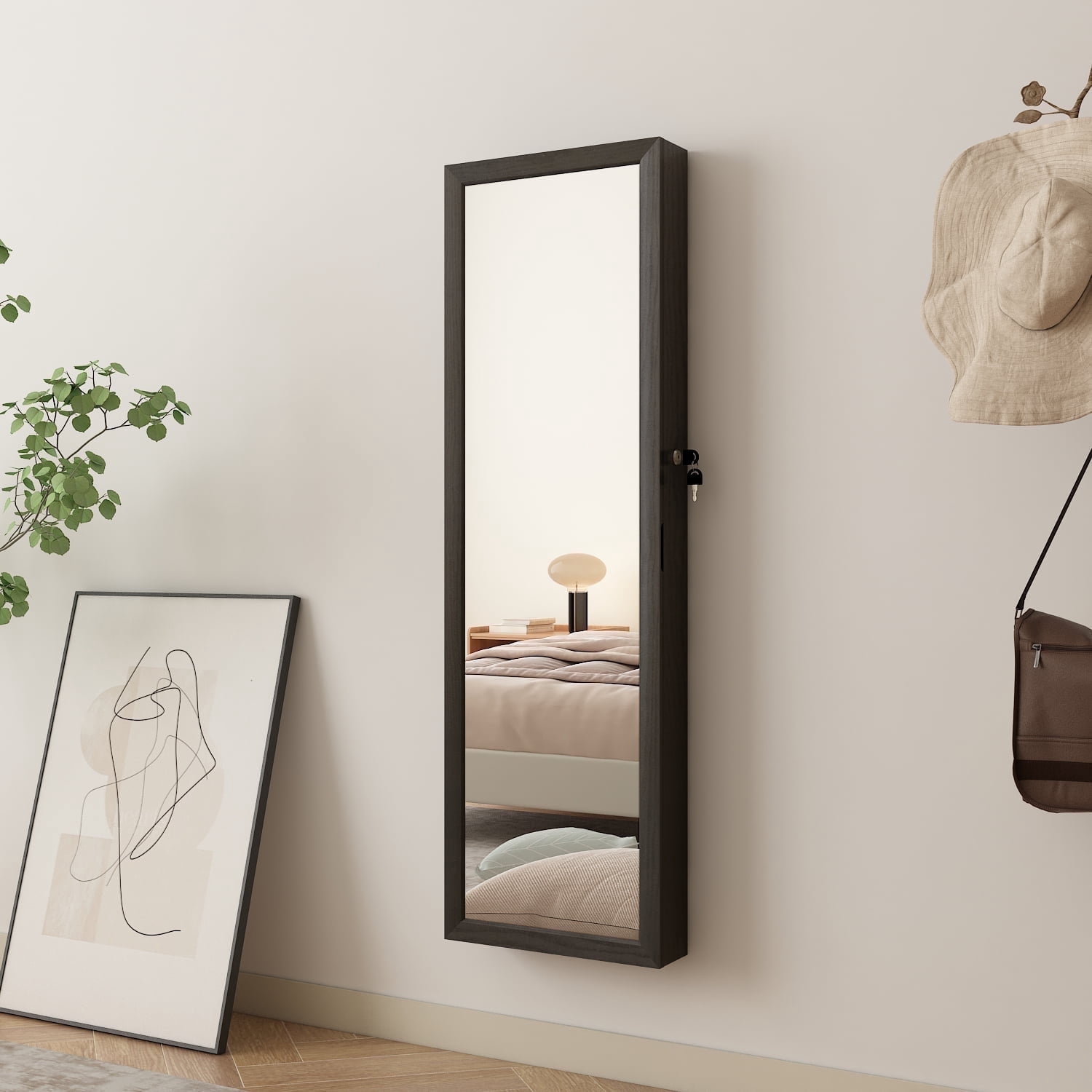Whitebeach Jewelry Armoire Cabinet, Mirror LED Jewelry Cabinet Wall or ...