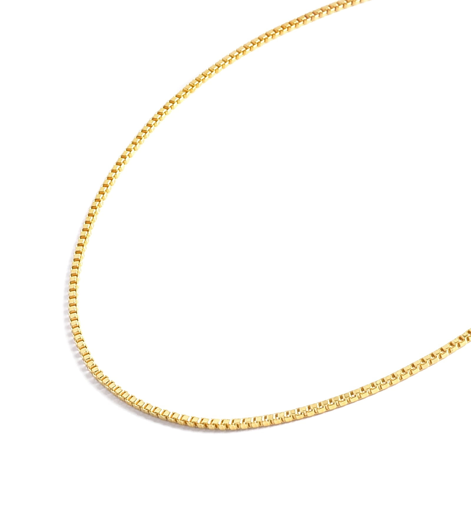 14K Solid Gold Filled Box Chain Necklace by Jewelry Atelier (1.0mm/1 ...