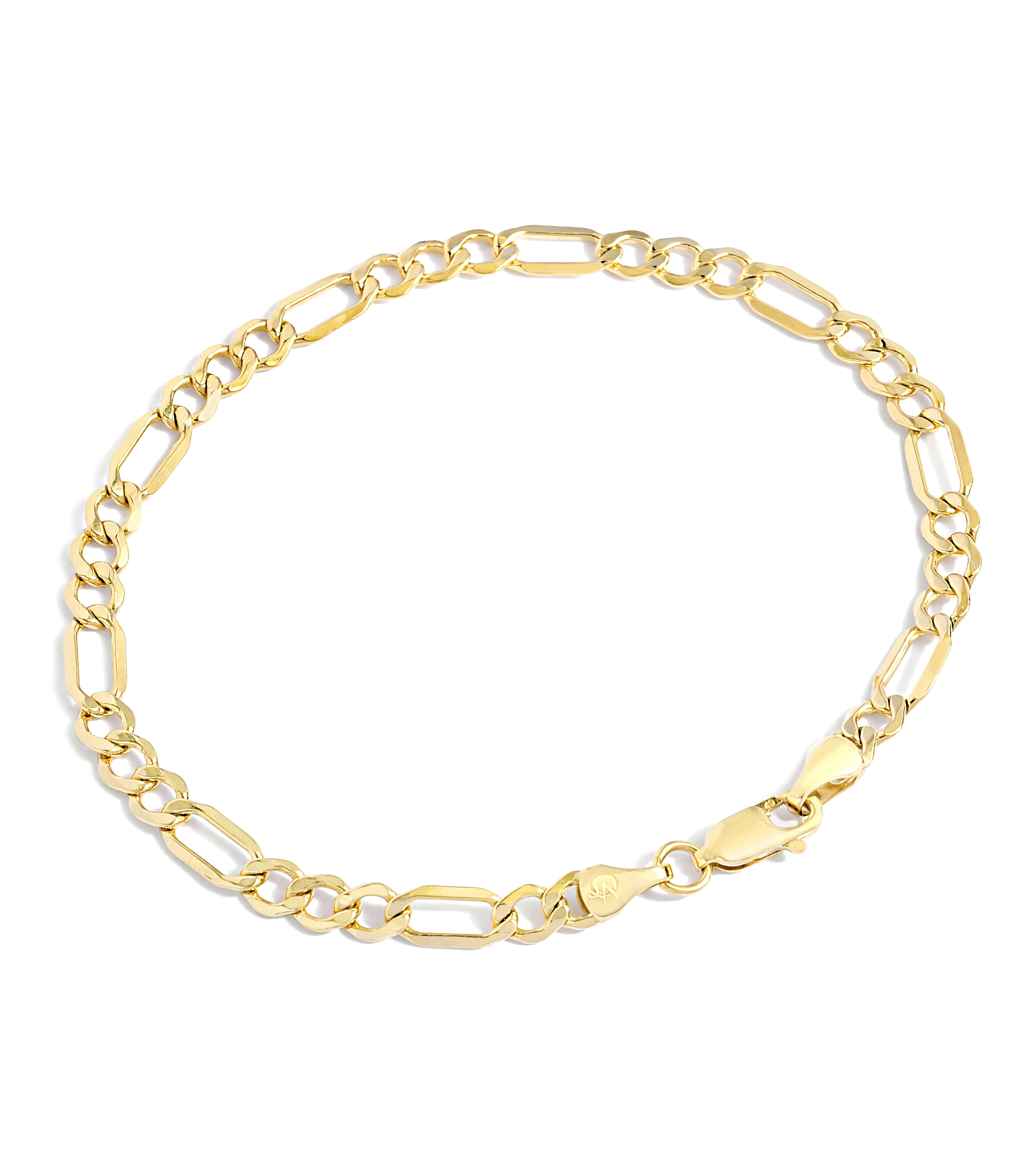 Jewelry Atelier 14K Yellow Gold Filled Figaro Chain Bracelets for Men ...