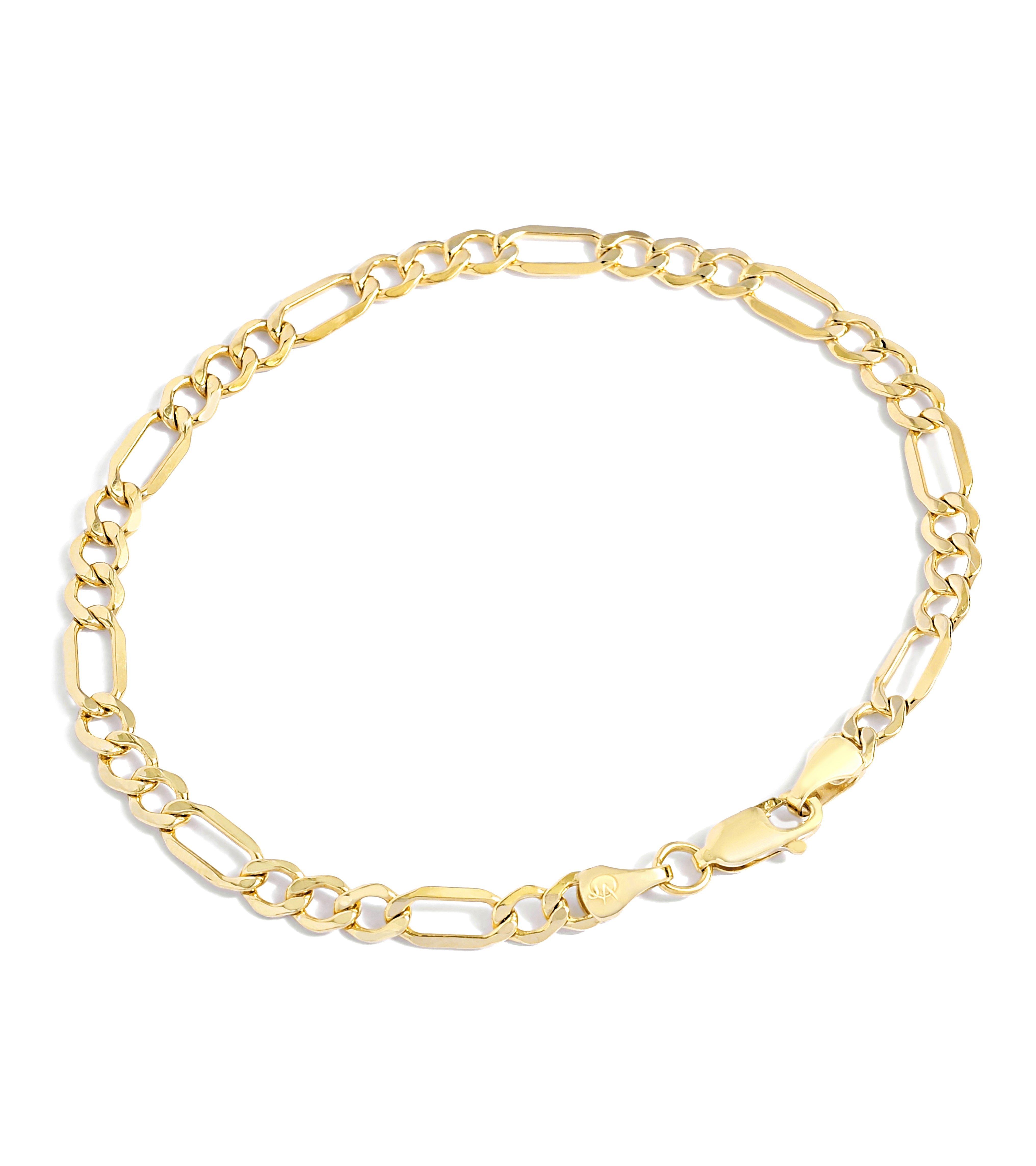 Jewelry Atelier Real Gold Filled Figaro Chain Bracelet (4.7mm ...