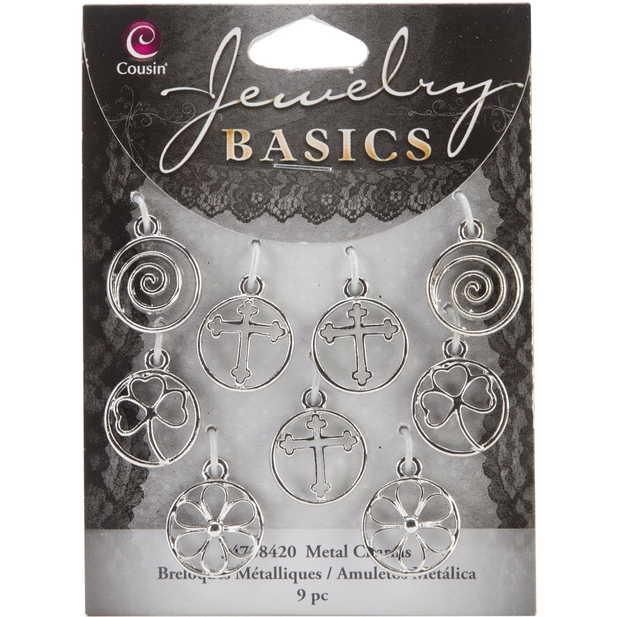 Jewelry Basics Metal Charms, 9/Pkg - Walmart.com