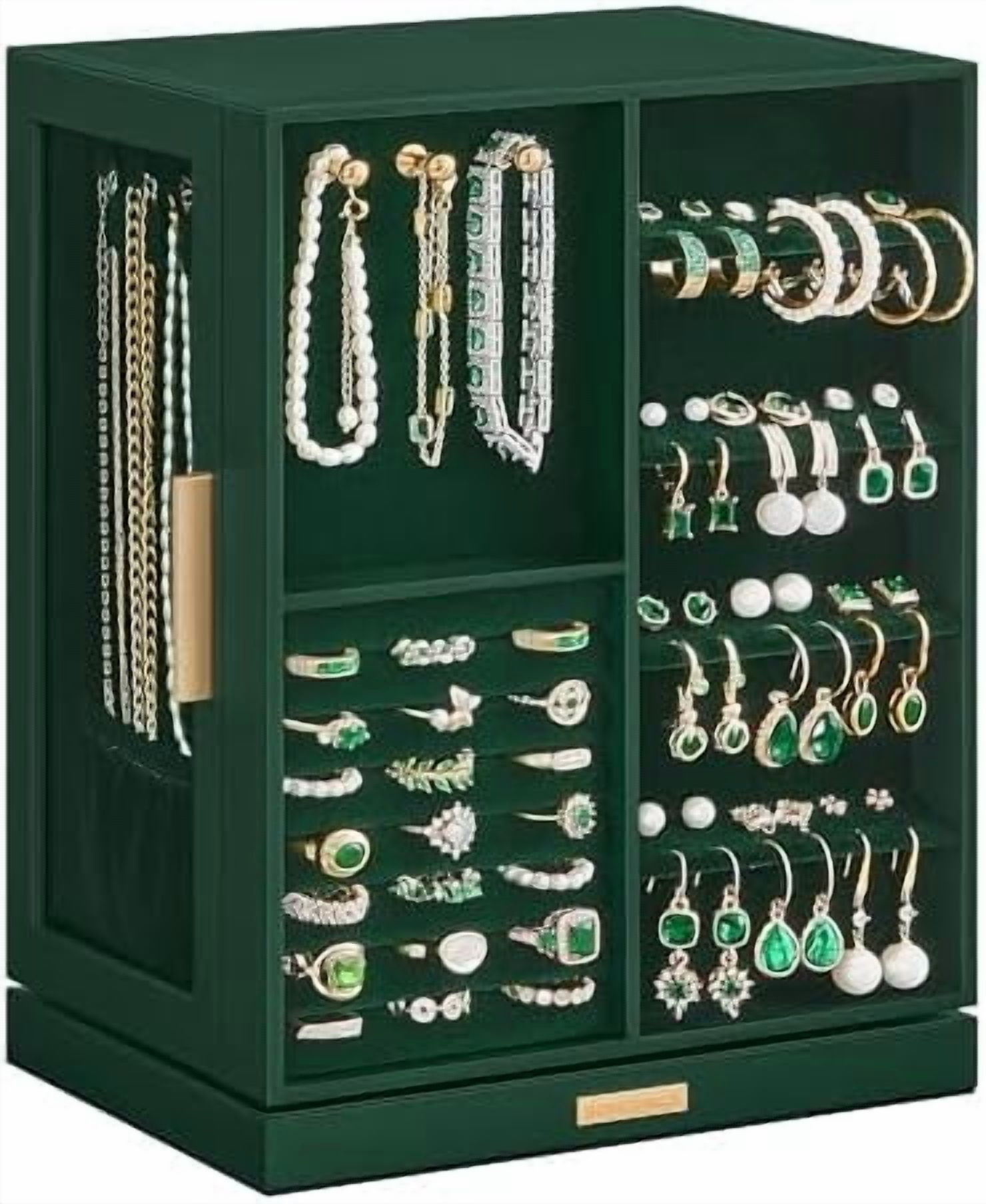 Jewelry Box 360° Rotating, Jewelry Storage Case with 5 Drawers, Jewelry ...