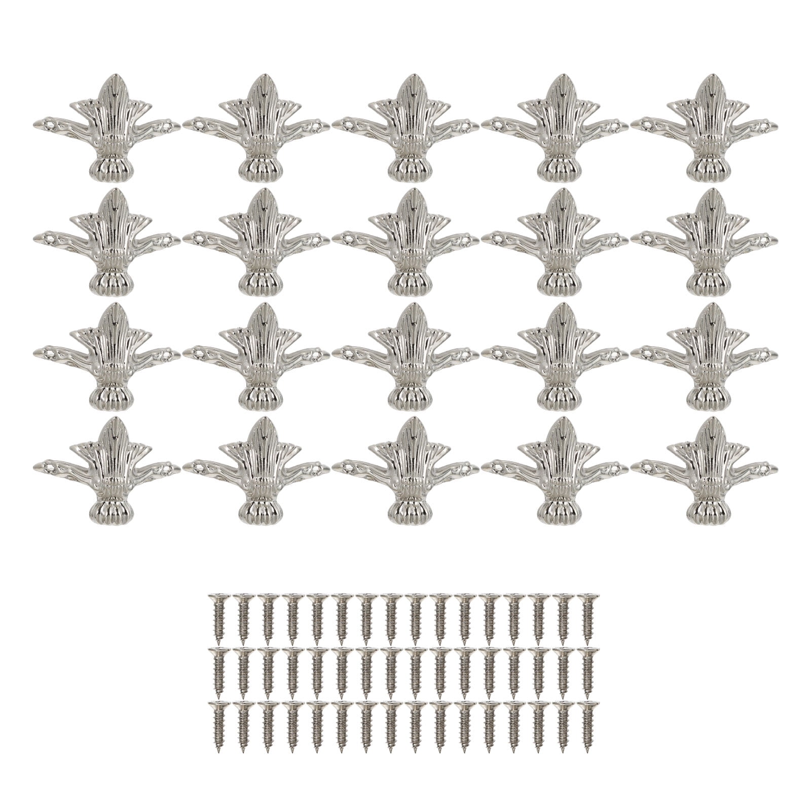 Raindrops 20Set Square Zinc Alloy Box Legs Silver for Wooden Crates ...