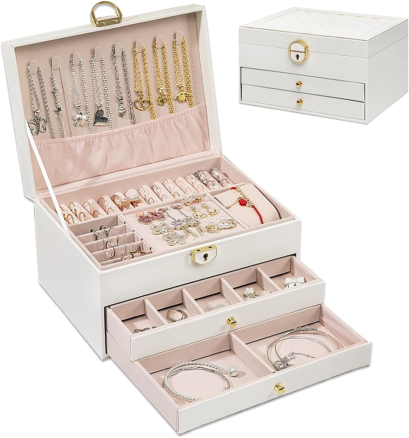 Jewelry Box, Jewelry Boxes for Women & Men,Jewelry Organizer Box Ideal ...