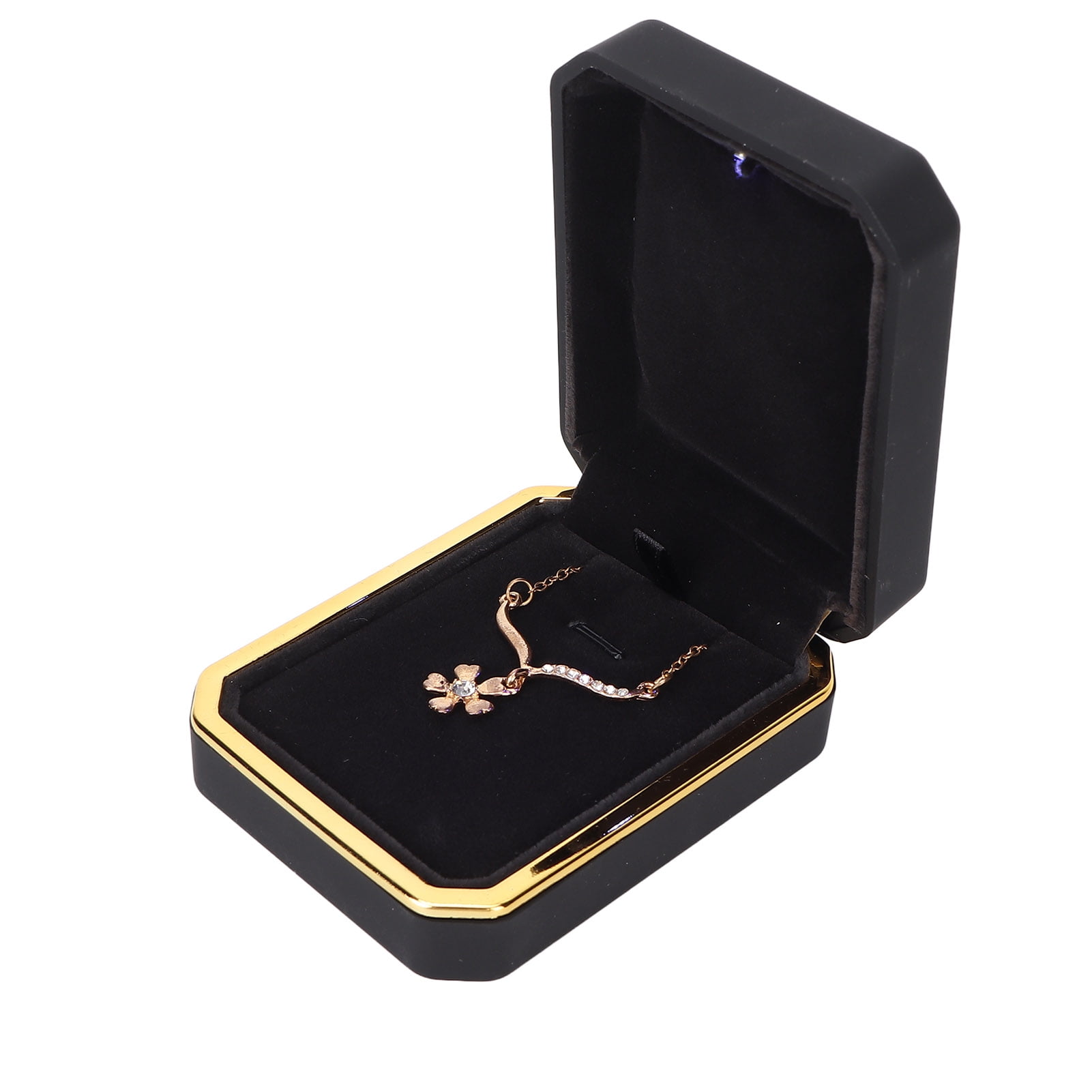 Jewelry Box, Necklace Box, High Quality Plastic + Flocking Lining Luxurious Elegant Square Style ...