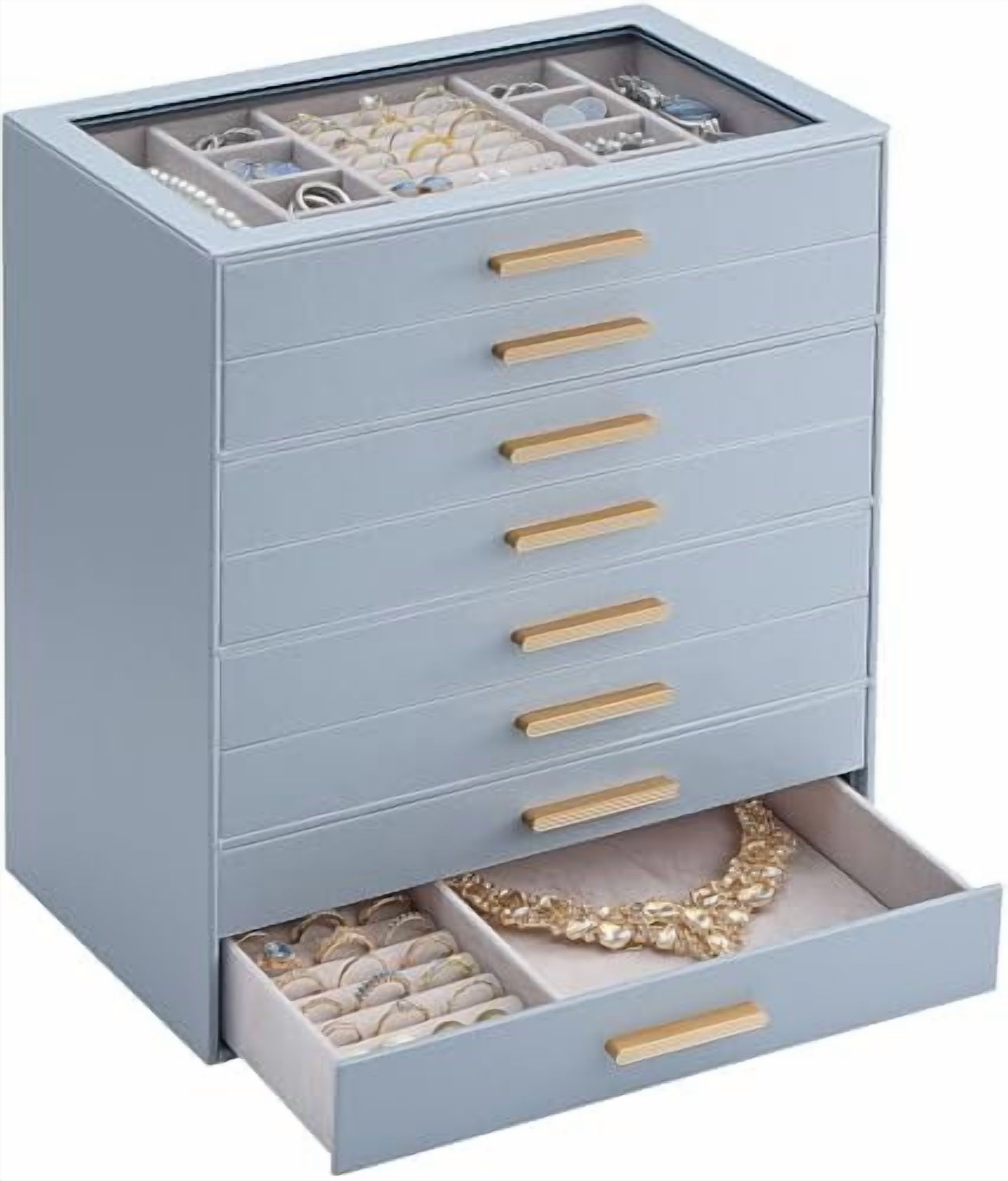 Jewelry Box Organizer, 8-Layer Jewelry Organizers and Storage Case with ...