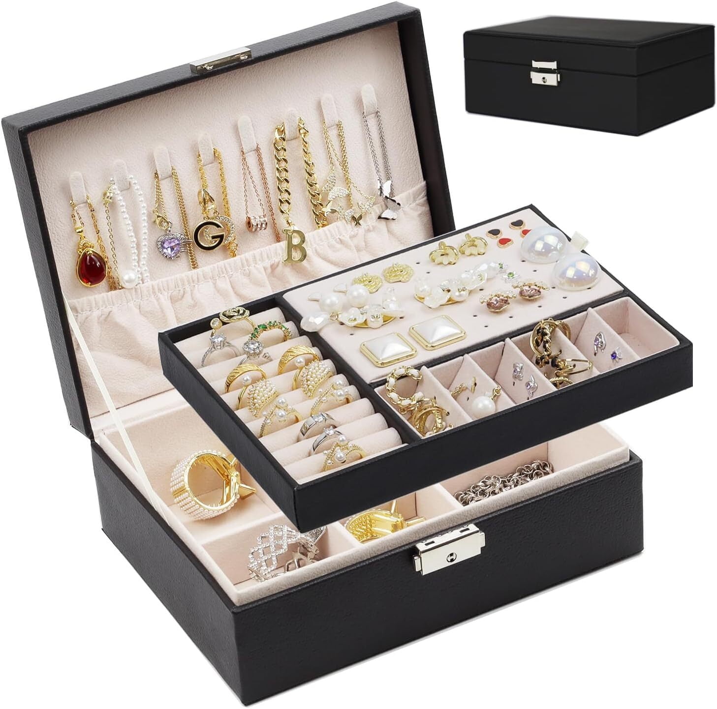 Jewelry Box Organizer for Women Girls, Large Jewelry Organizers and ...
