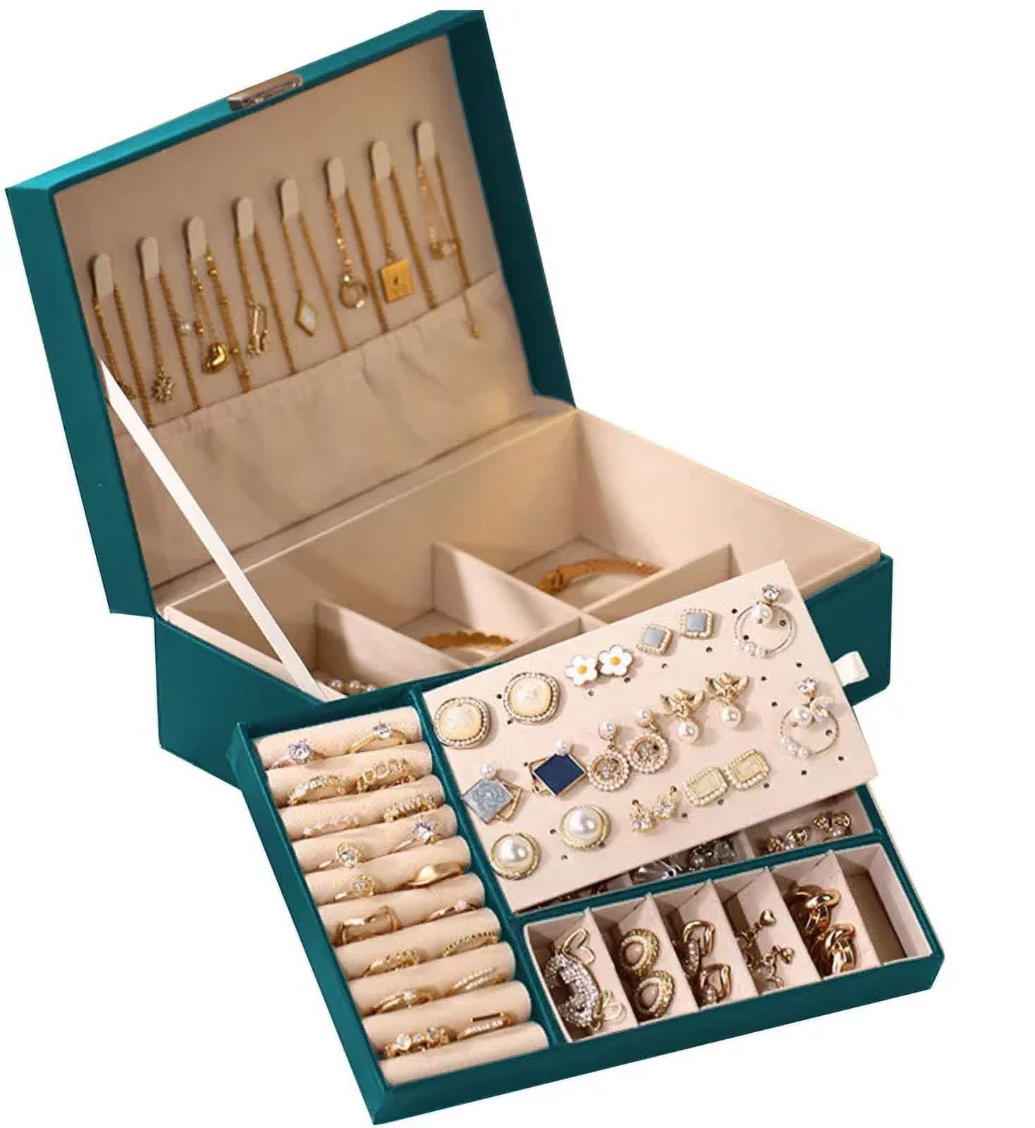 Jewelry Box Organizer for Women Girls - Portable and Stylish 2-Layer ...