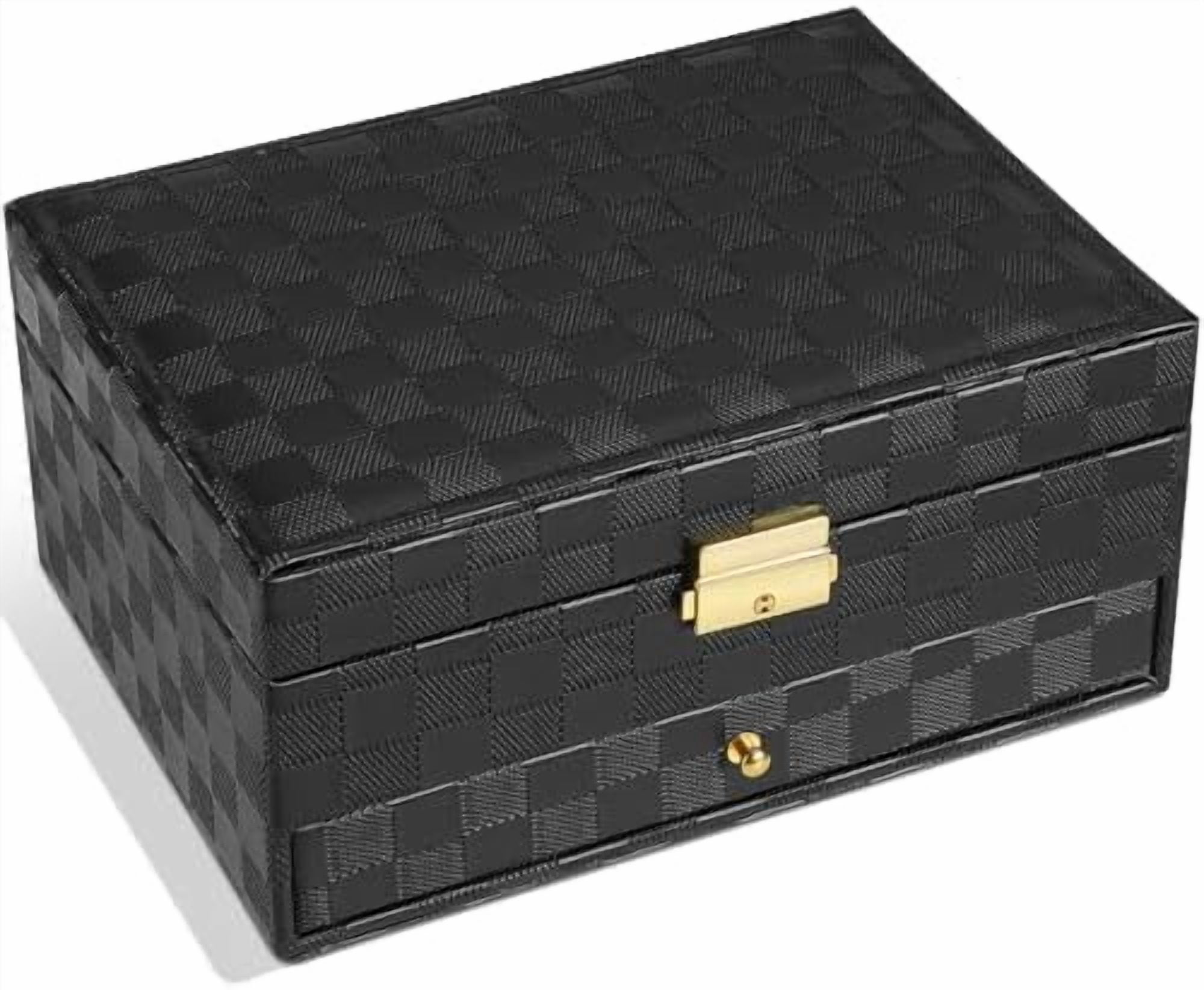 Jewelry Box for Women Girl Wife - Large PU Leather Jewelry Organizer ...