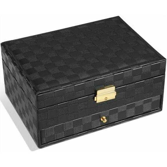 Jewelry Box for Women Girl Wife - Large PU Leather Jewelry Organizer ...