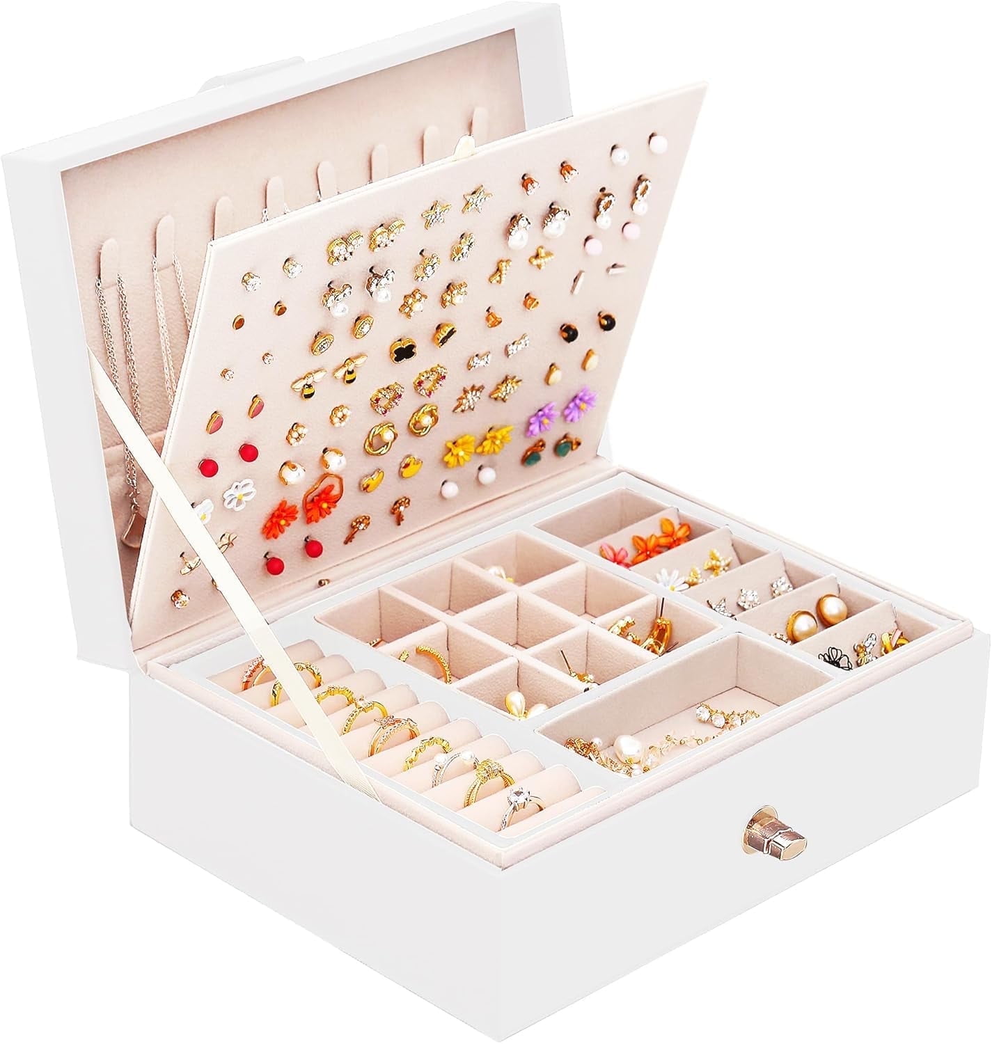 Jewelry Box for Earrings, Jewelry Organizer Box Womens Earring Case ...