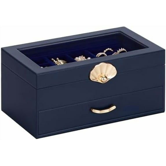 Jewelry Box with 1 Drawers: Display Organizer for Earrings Necklaces ...