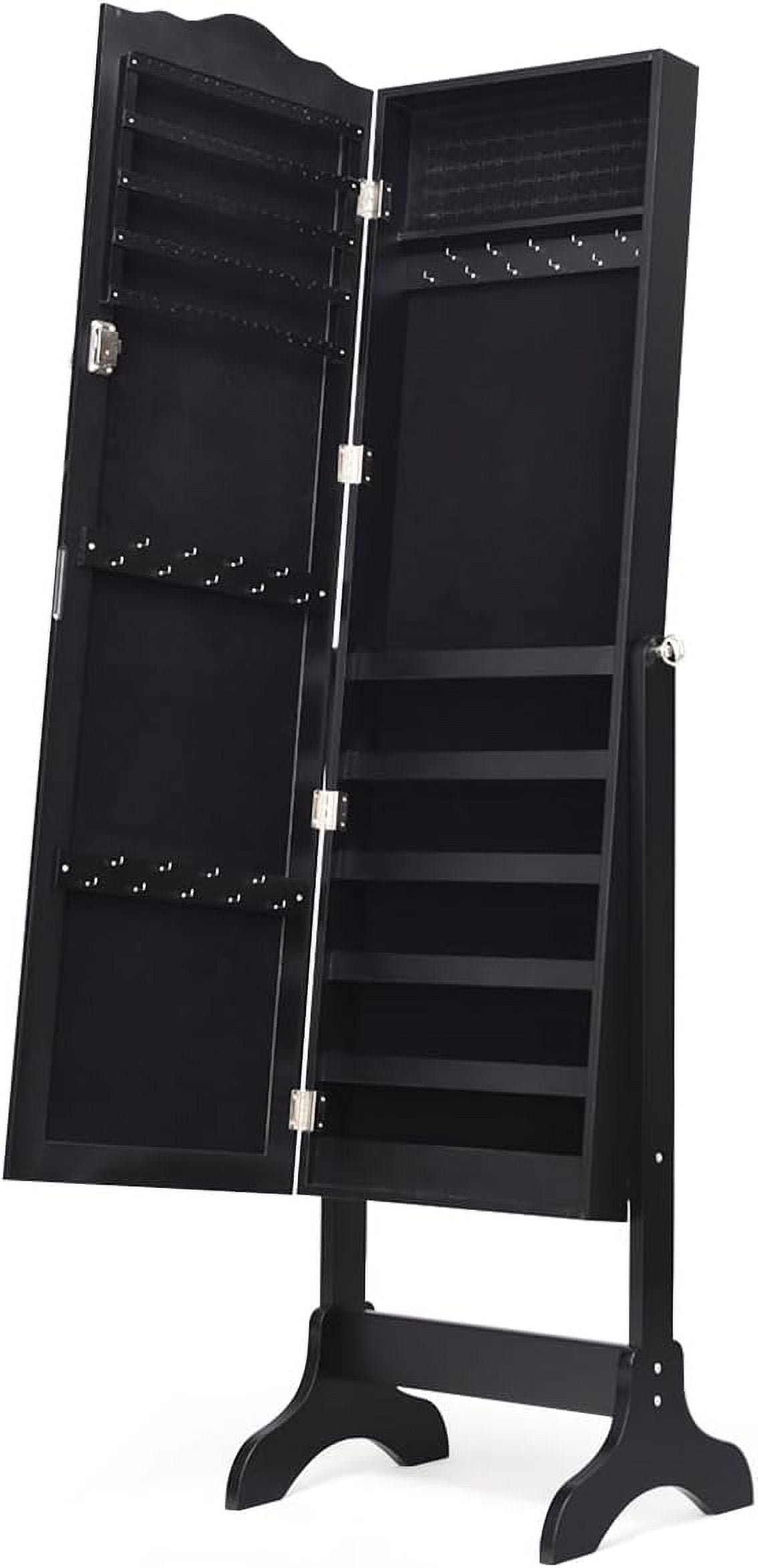 Amissz Jewelry Cabinet Armoire Lockable with Mirror, Standing Full ...
